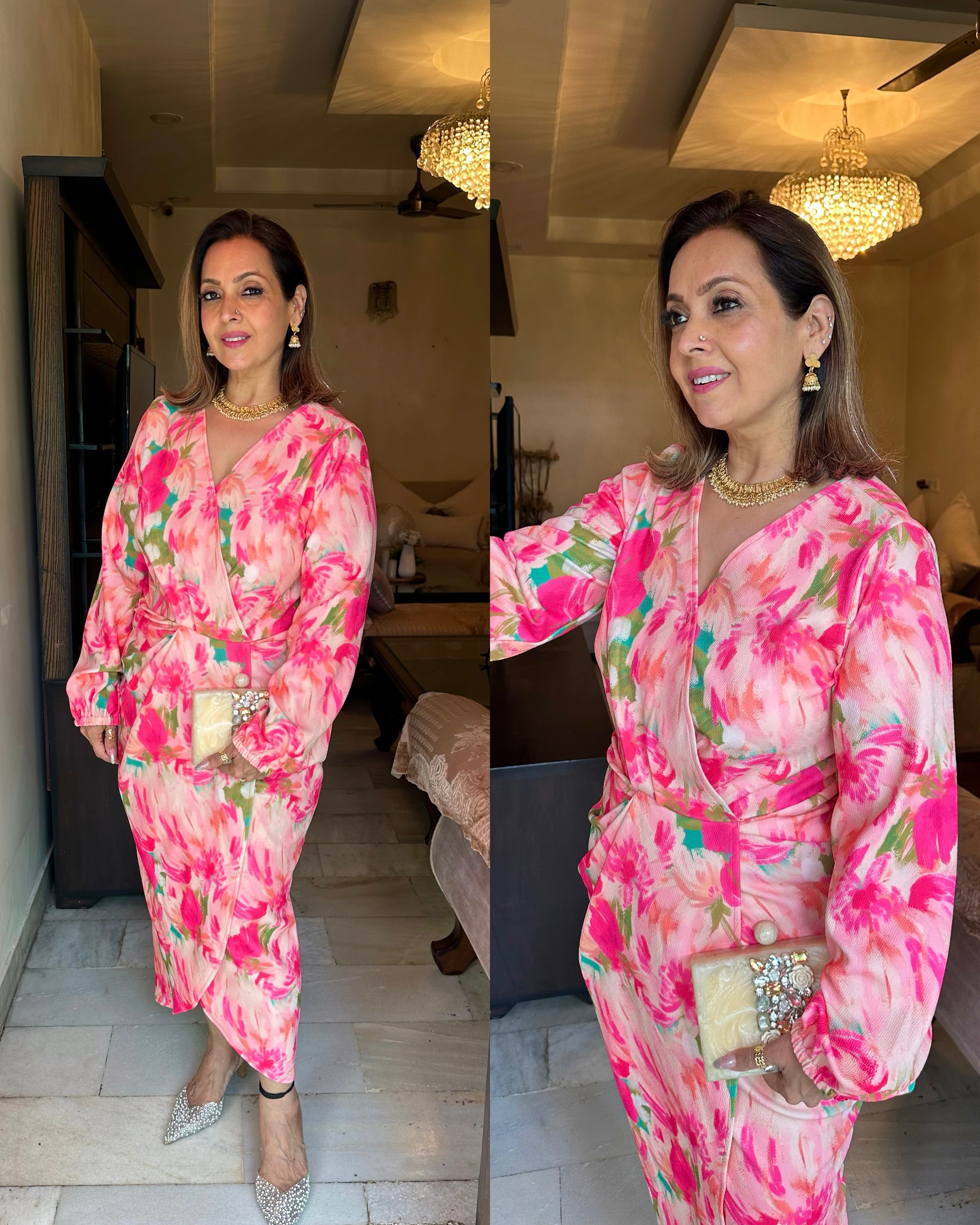 Draped stretchable festive dress – SRISHTI