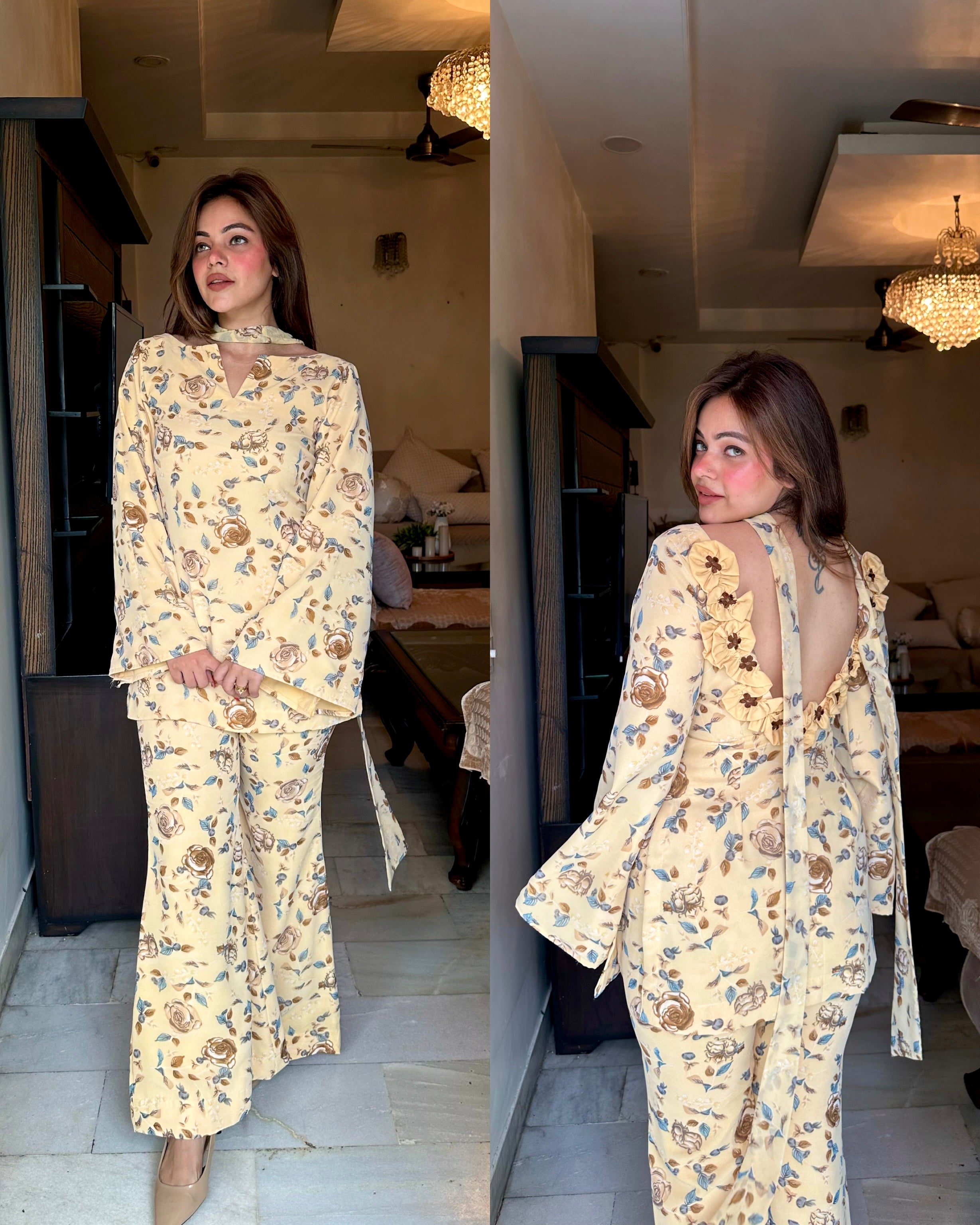Butter yellow retro suit – SRISHTI
