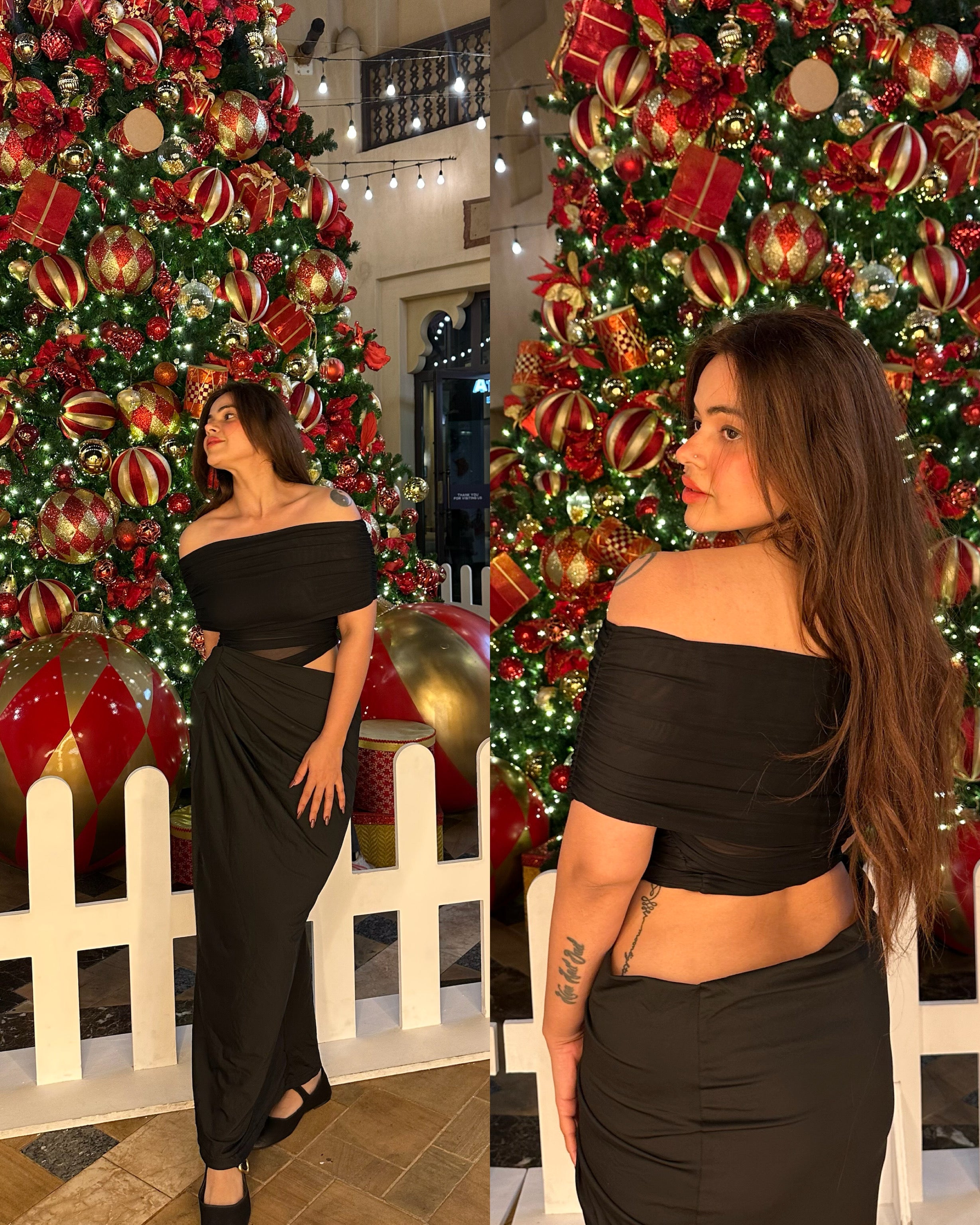 Black side cut gown – SRISHTI