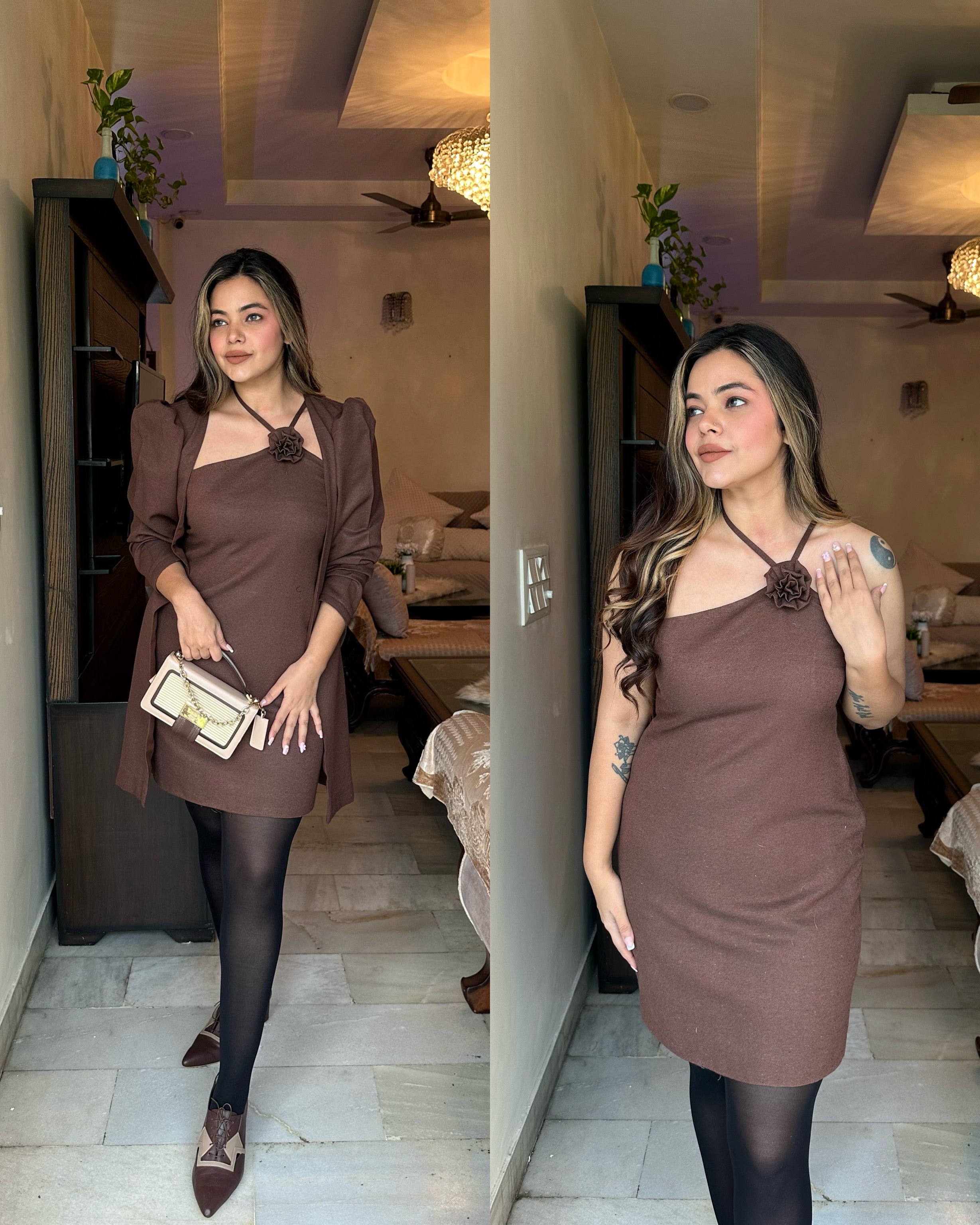 Chocolate brown woollen set – SRISHTI