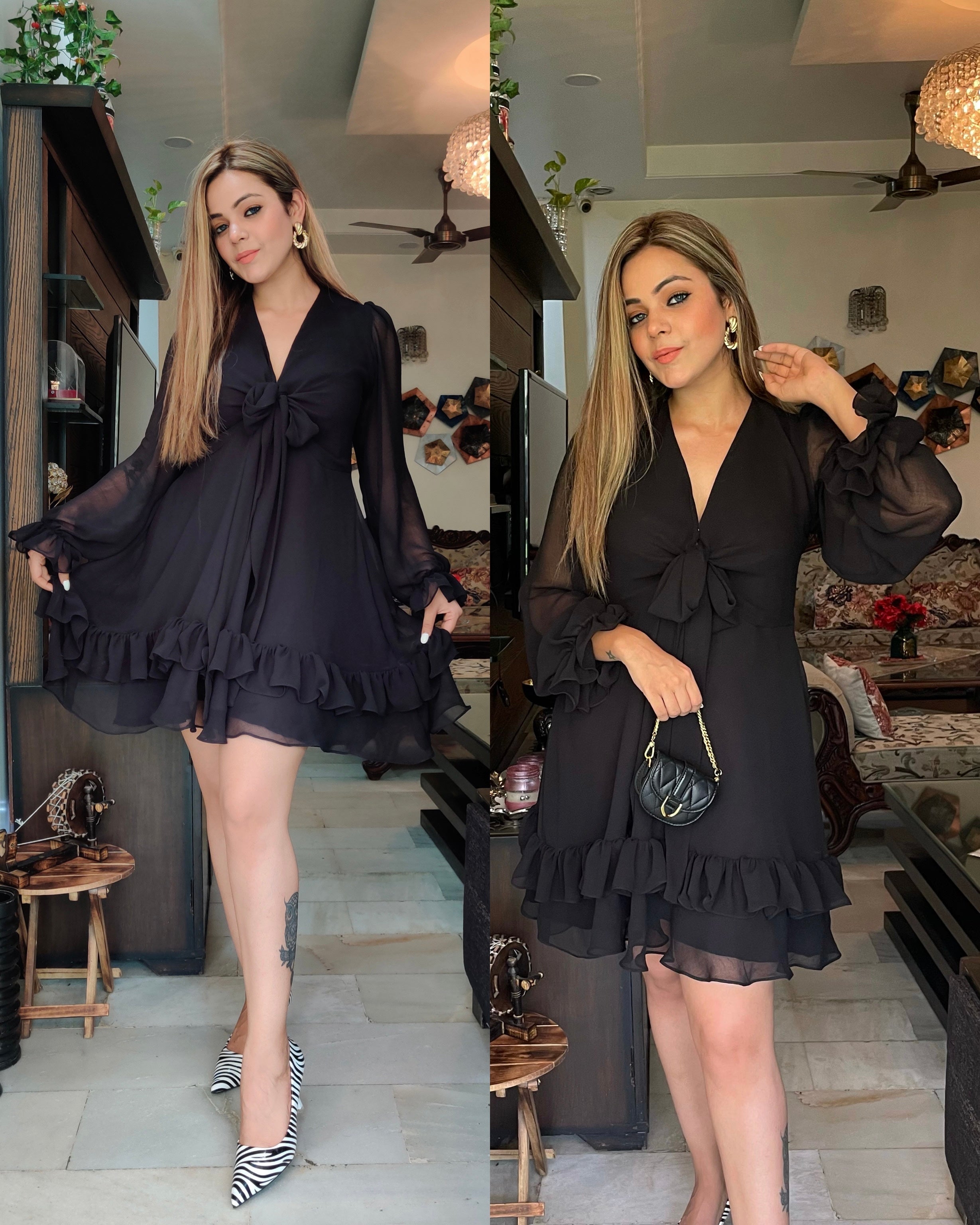 Black frilly dress – SRISHTI
